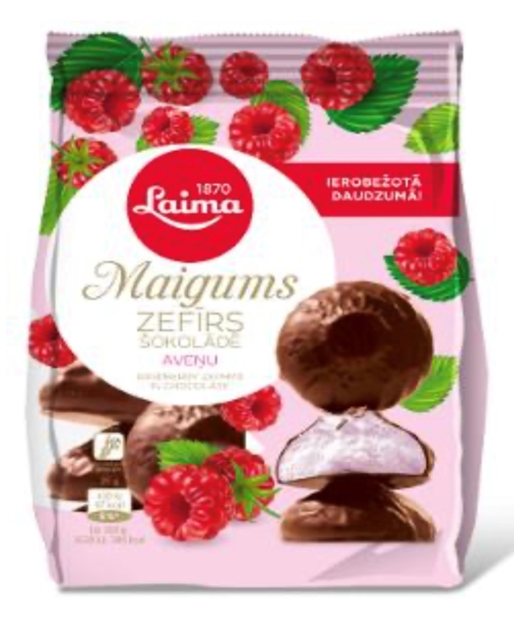 LAIMA - MAIGUMS RASPBERRY MARSHMALLOW IN CHOCOLATE 200g - Baltic Food ...