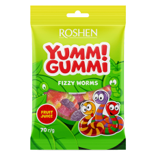 Roshen - Yummi Gummi Fizzy Worms 70g - Baltic Food Oxford